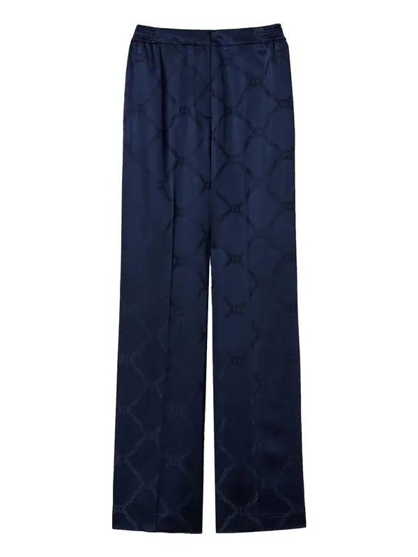 TWINSET T-jacquard Palazzo Pants - Blue