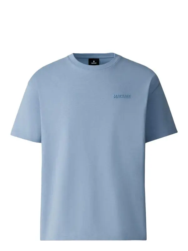 Mackage Tee-r T-shirt With Silicone Logo - Fog Blue