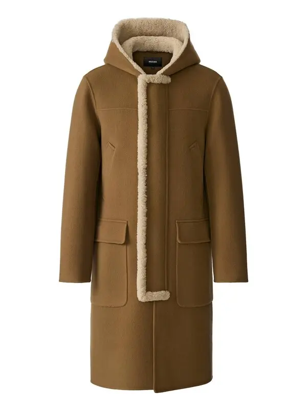 Mackage Abraham Long Hooded Wool Coat - Otter-natural