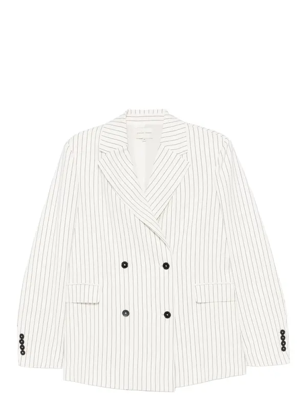 Loulou De Saison Loulou Studio Striped Double-breasted Blazer - White