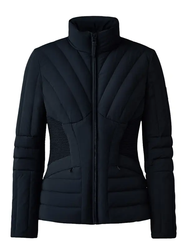 Mackage Alma Smocked Detail Down Jacket - Black