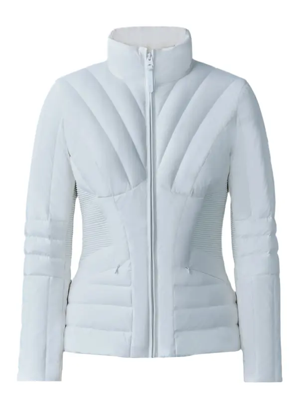 Mackage Alma Smocked Detail Down Jacket - White