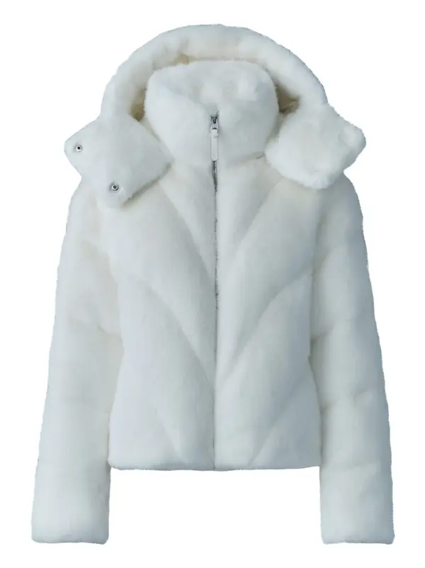 Mackage Faux-fur Down Jacket - Cream