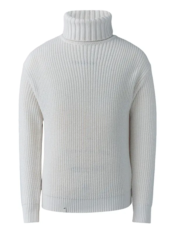 Mackage Rib Knit Merino Wool Sweater - Cream