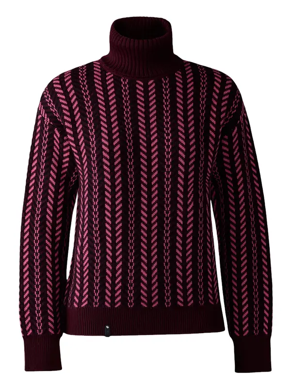 Mackage Jacquard Chain-knit Wool Sweater - Bright Pink
