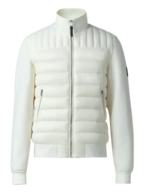 Mackage Nano Down Mixed Media Bomber Jacket - Cream