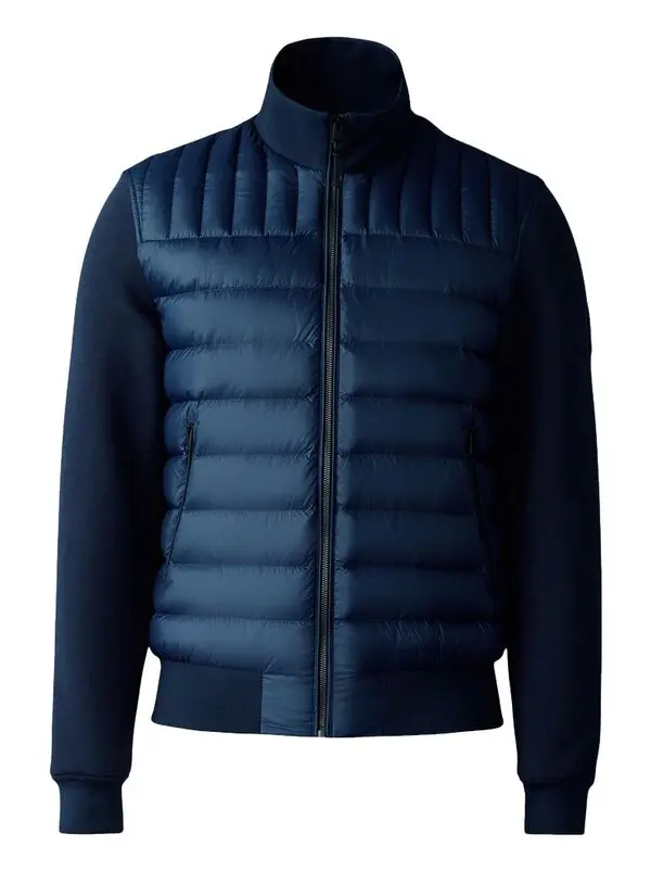 Mackage Nano Down Mixed Media Bomber Jacket - Navy