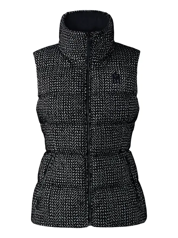 Mackage Chaya-flp Flocked Light Down Vest - Black-white