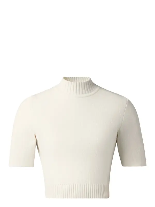 Mackage Caia Stretch Viscose Knit Top - Cream