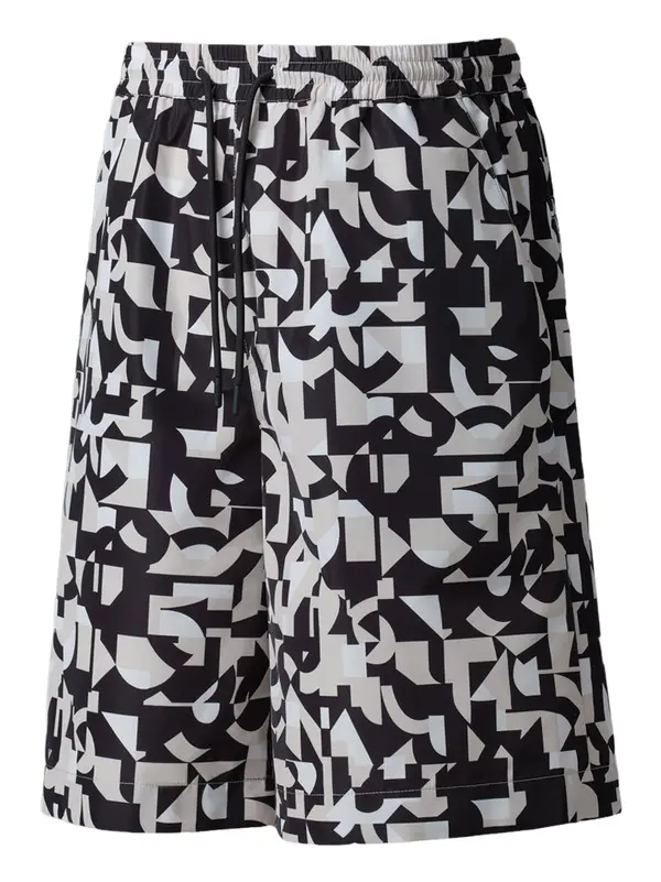 Mackage Dante Abstract Geometric Patterned Shorts - Black