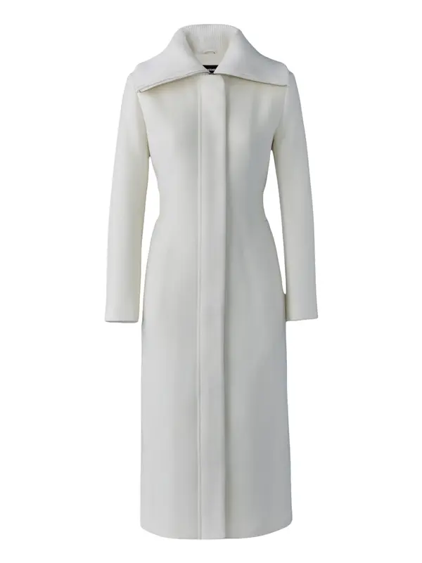 Mackage Double-face Wool Coat With Smocked Detailing - Cream