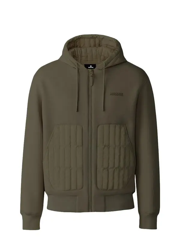 Mackage Cruz Zip-up Quilted Hoodie - Light Military