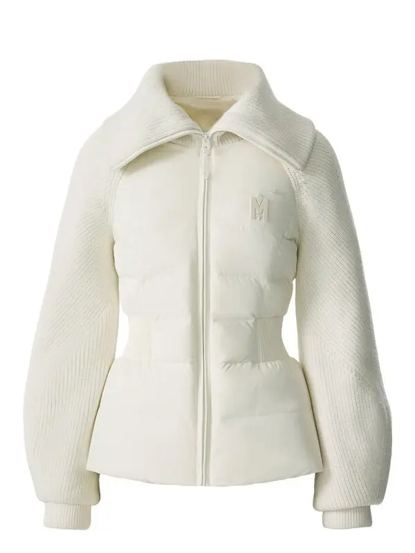 Mackage Foxy Mixed Media Down Jacket - Cream