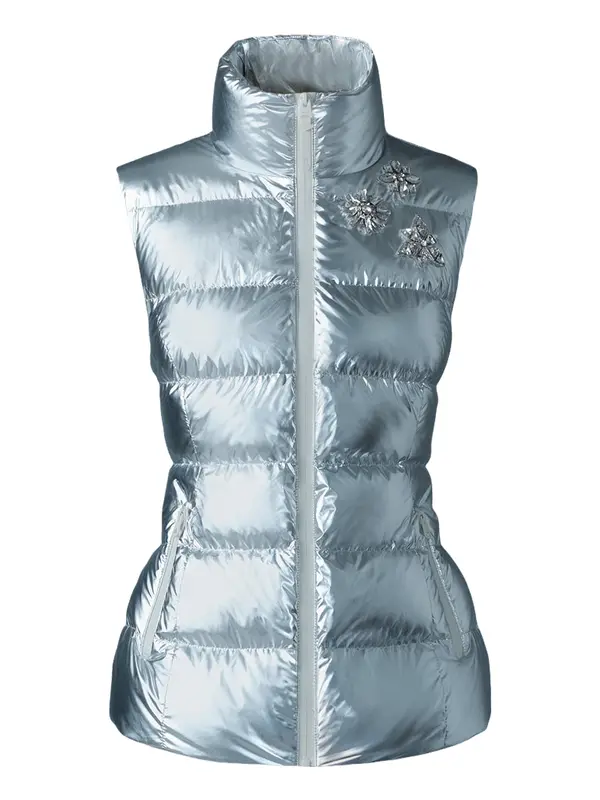Mackage Gisela-msf Metallic Laminate Down Vest - Silver