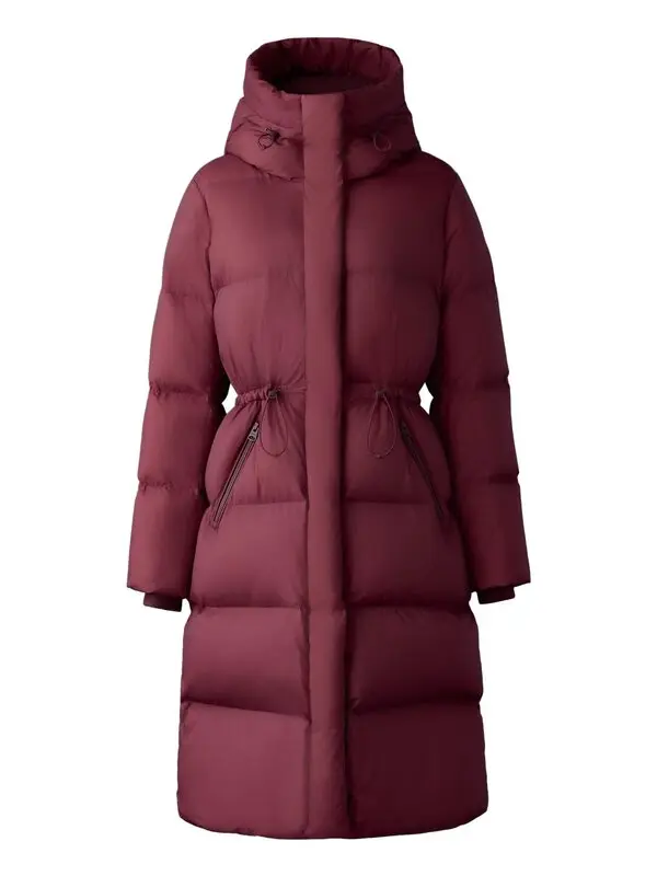 Mackage Ishani-sw Softwash Long Down Coat With Hood - Garnet