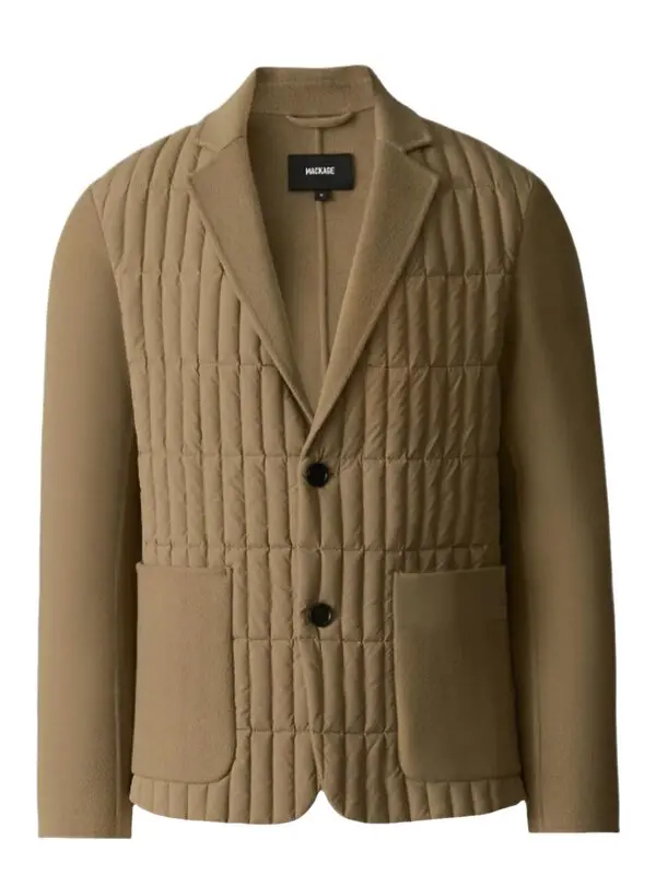 Mackage John Mixed-media Quilted Blazer - Light Camel