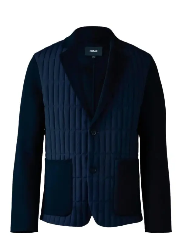 Mackage John Mixed-media Quilted Blazer - Navy