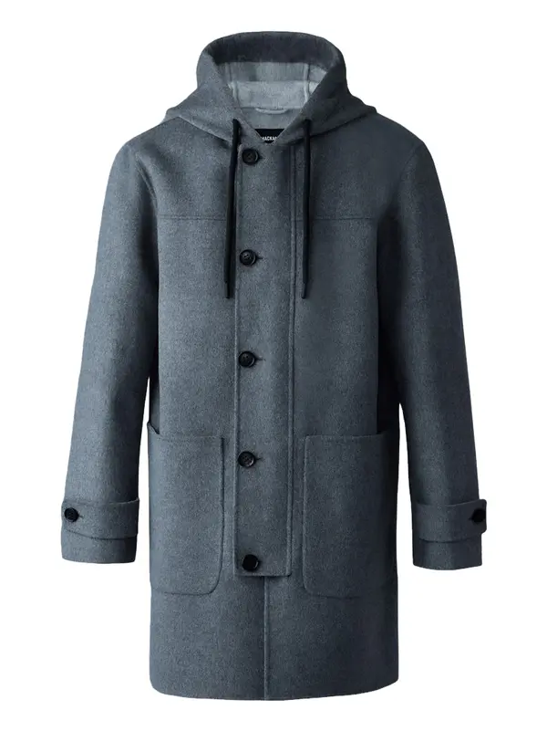 Mackage Joshua Double-face Wool Duffle Coat - Carbon Mix-light Grey Mix