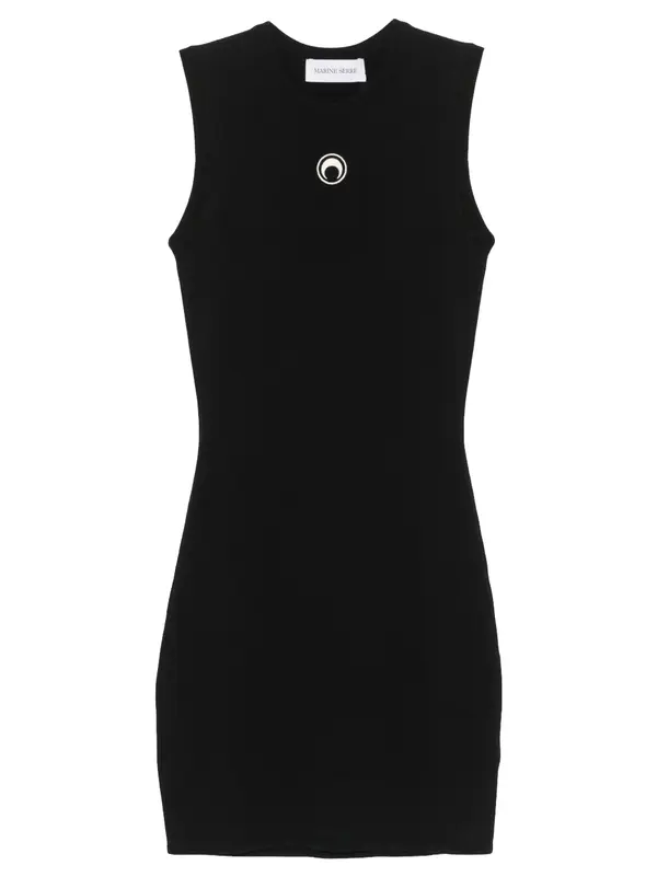 MARINE SERRE Crescent Moon Mini Dress - Black