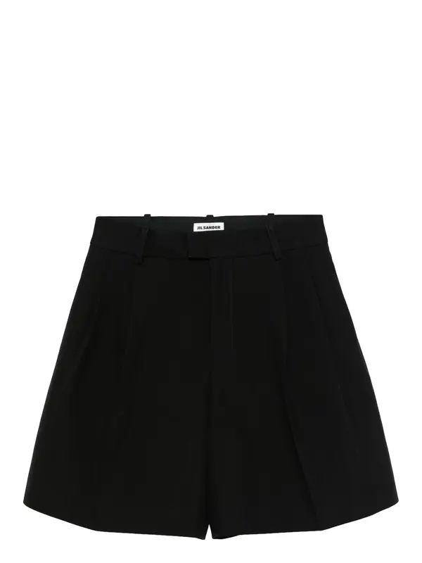 JIL SANDER Double Cotton Shorts - Black