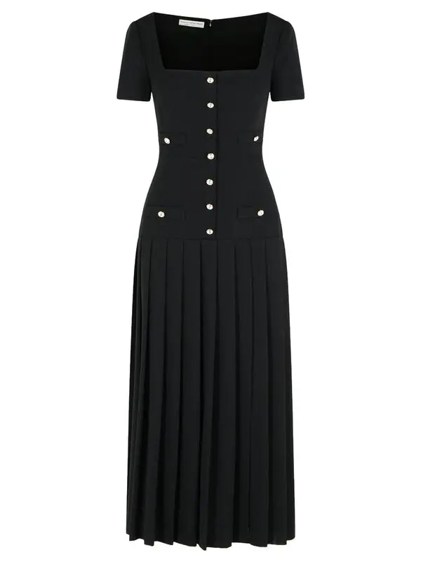 Alessandra Rich Virgin Wool Dress - Black