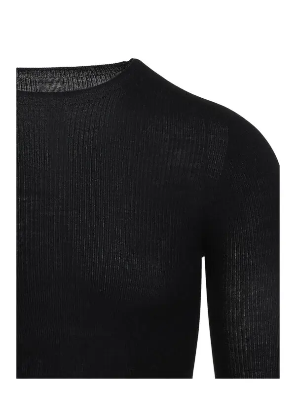 Rick Owens Ribbed Round Neck Top - Black