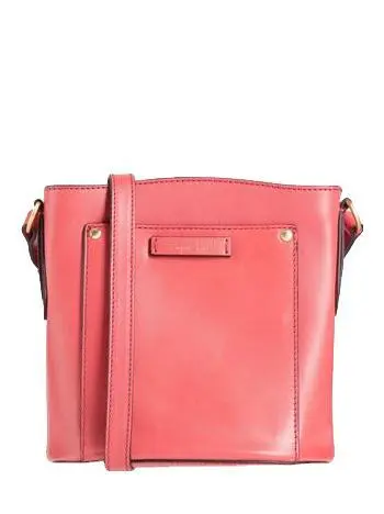 THE BRIDGE Leather Crossbody Bucket Bag - Red