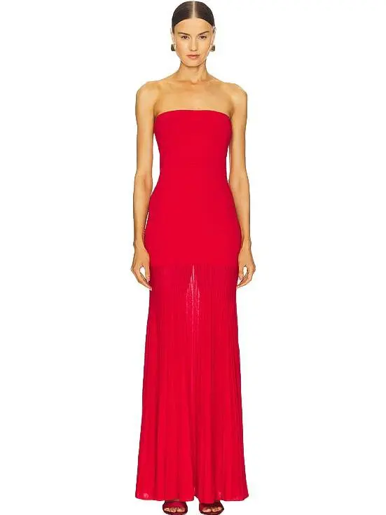 Line & Dot Arlo Tube Dress - Red