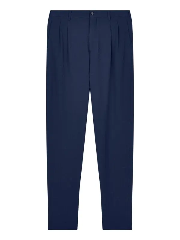 Giorgio Armani Wool Seersucker Trousers - Blue