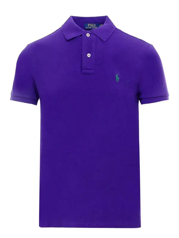Polo Ralph Lauren Cotton Polo Shirt With Embroidered Logo - Purple