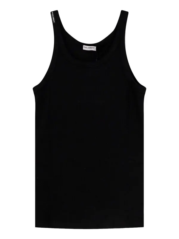 Dolce & Gabbana Ribbed Cotton Tank Top - Black