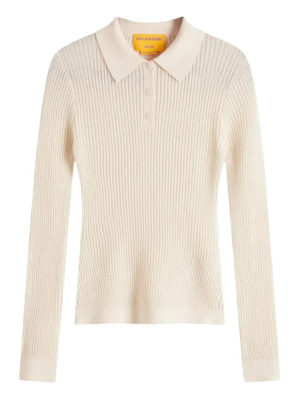 Guest In Residence Shrunken Cashmere Polo - Cream