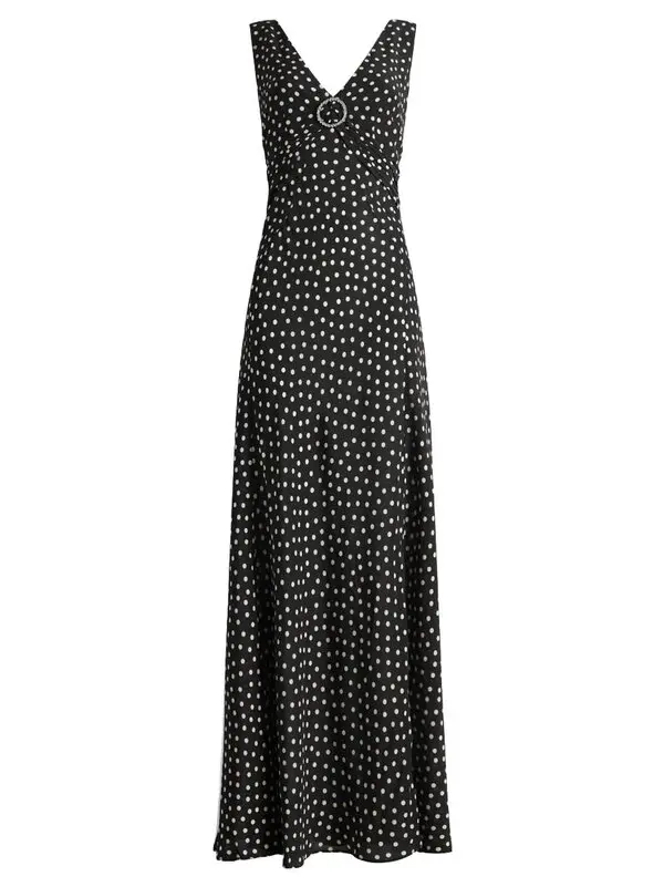 Rixo Federica Spot Midi Dress - London Spot Black
