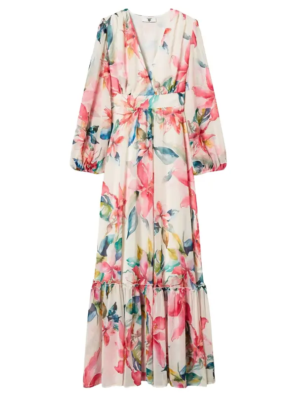 TWINSET Floral-print Maxi Dress - White