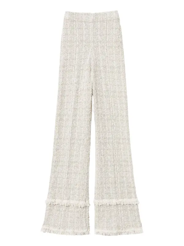 TWINSET Bouclé Lurex Trousers - Neutrals