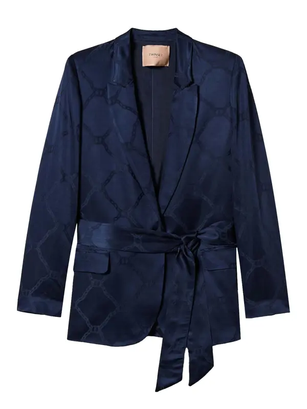TWINSET Logo-jacquard Blazer - Blue