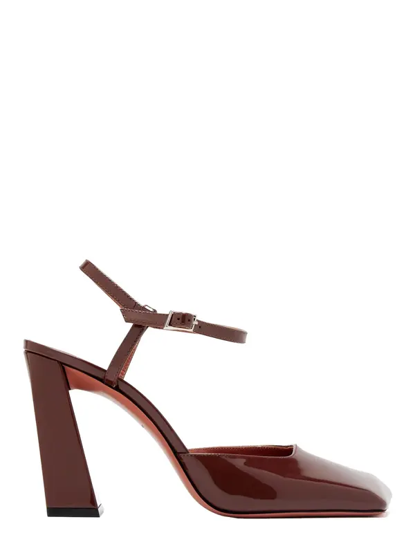 Amina Muaddi 95mm Charlotte Pumps - Brown