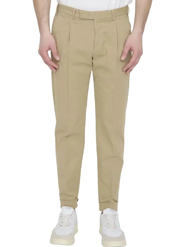 PT TORINO Cropped Slim-fit Chinos - Neutrals