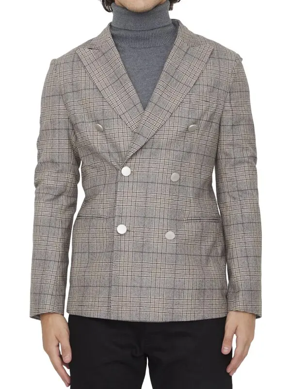 TONELLO Checked Blazer - Neutrals