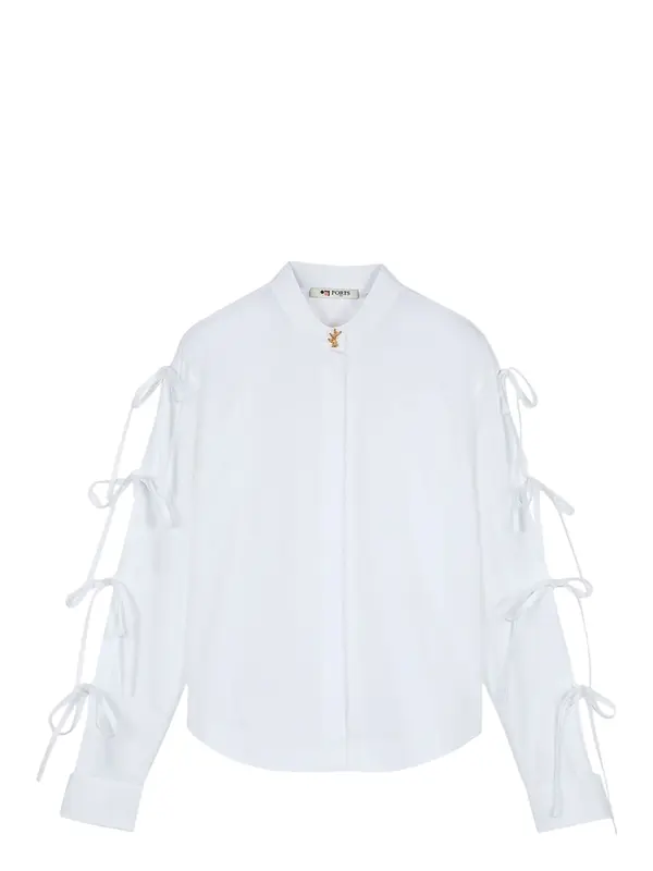 Ports 1961 Ribbon-tie Shirt - White