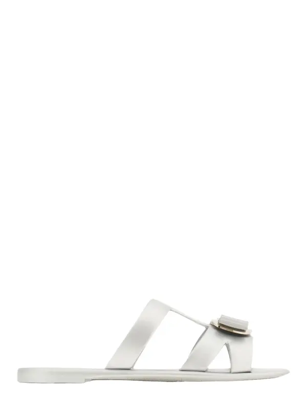 FERRAGAMO Vara Plate Slides - Silver