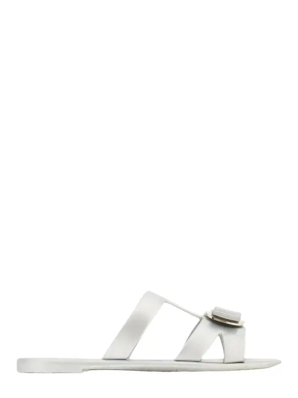 FERRAGAMO Vara Plate Slides - White