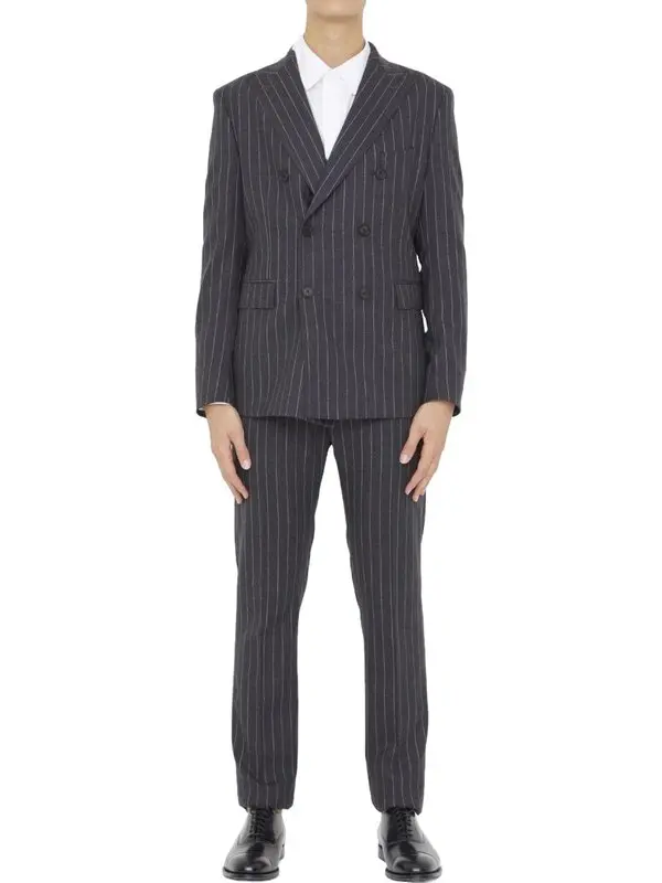 TONELLO Pinstriped Suit - Grey