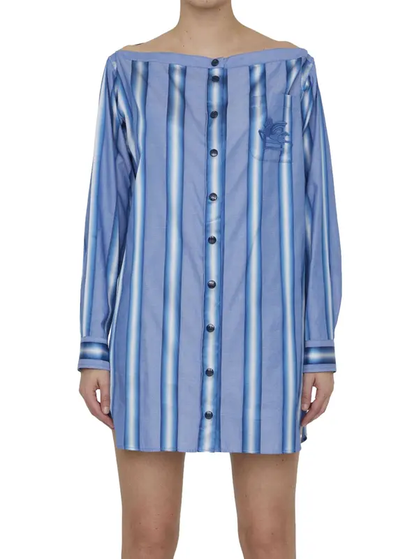 Etro Striped Shirt Dress - Blue