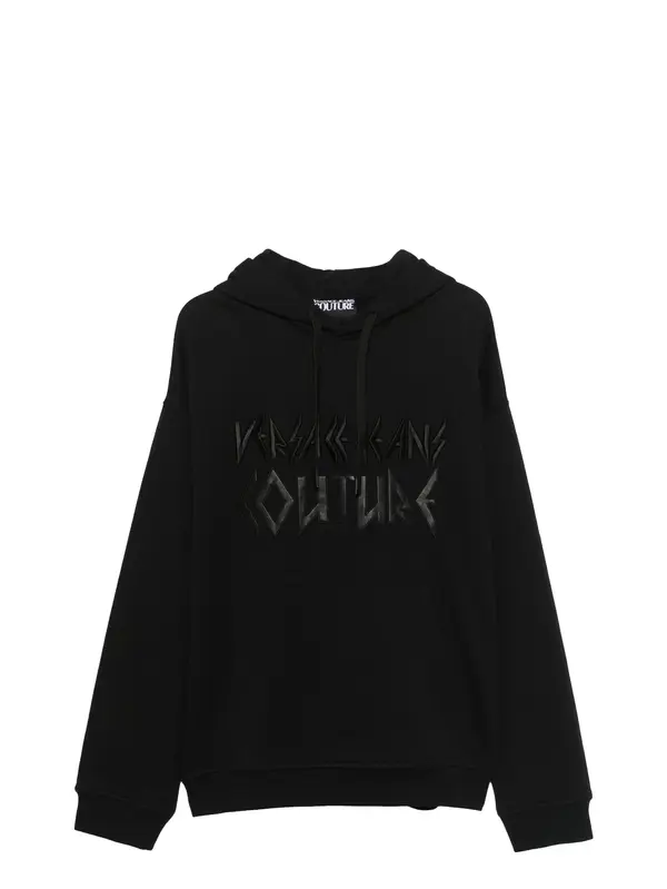 Versace Logo-embroidered Hoodie - Black
