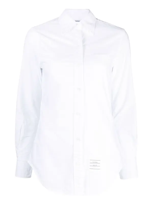 Thom Browne Logo-appliqué Shirt - White