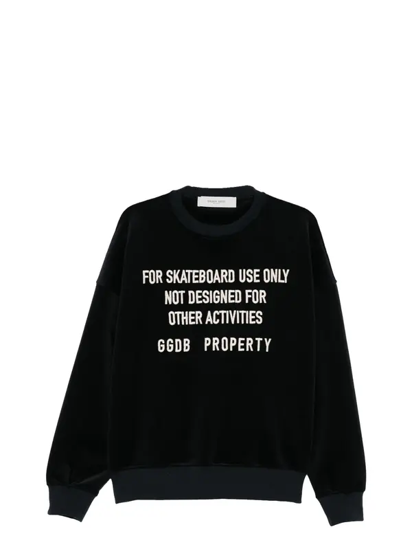 GOLDEN GOOSE Embroidered Lettering Sweatshirt - Blue