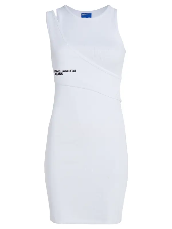 Karl Lagerfeld Ribbed Mini Dress - White