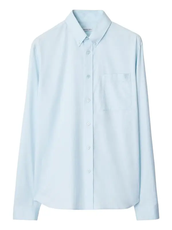 Burberry Embroidered-logo Shirt - Blue