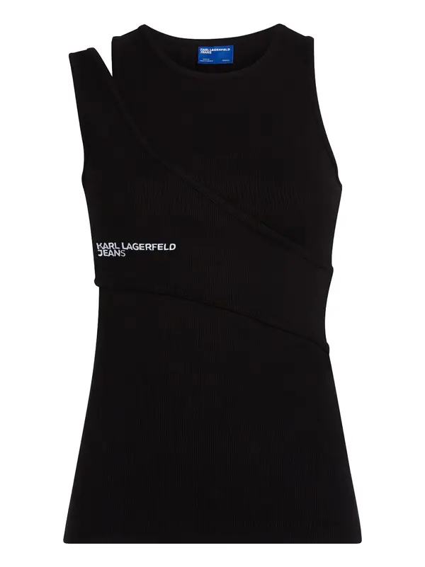 Karl Lagerfeld Logo-embroidered Tank Top - Black